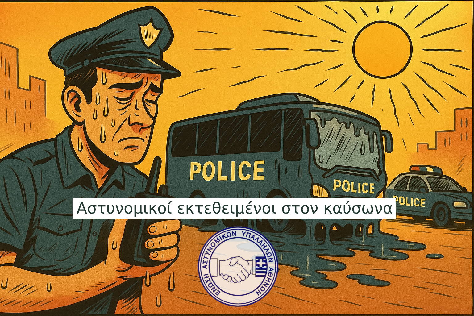 Αστυνομικοί εκτεθειμένοι στον καύσωνα - Ε.ΑΣ.Υ.Α.